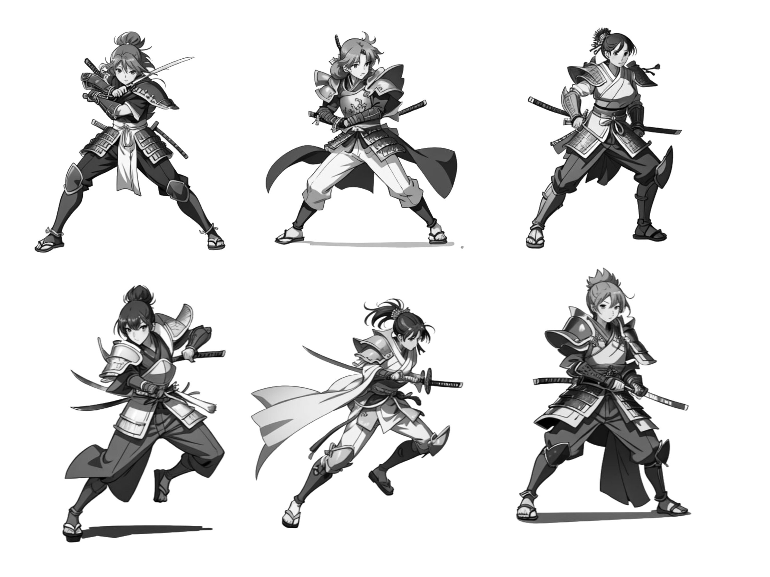 100 Anime Samurai Procreate Stamps| Japanese Brush Set| Digital ...