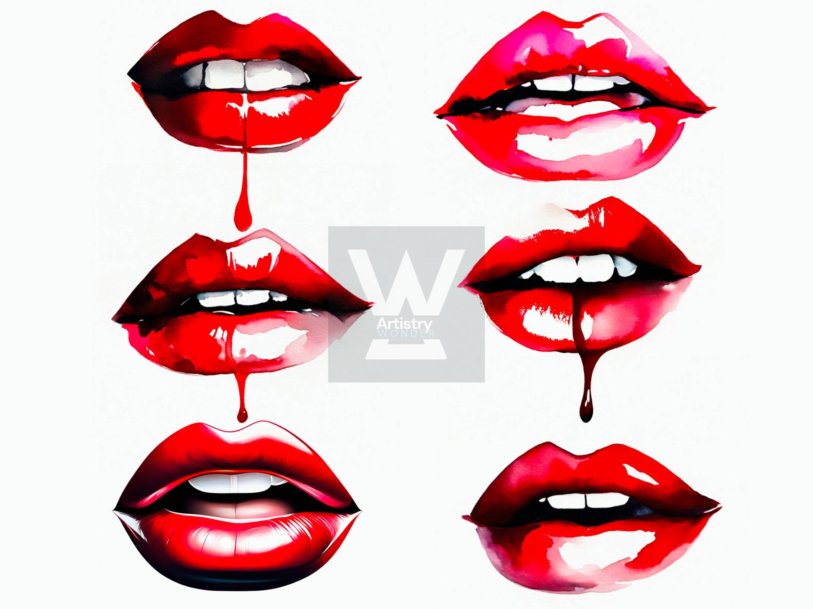 100 Procreate Realistic Lip Stamps, Lip Stamp Brushes for Procreate ...