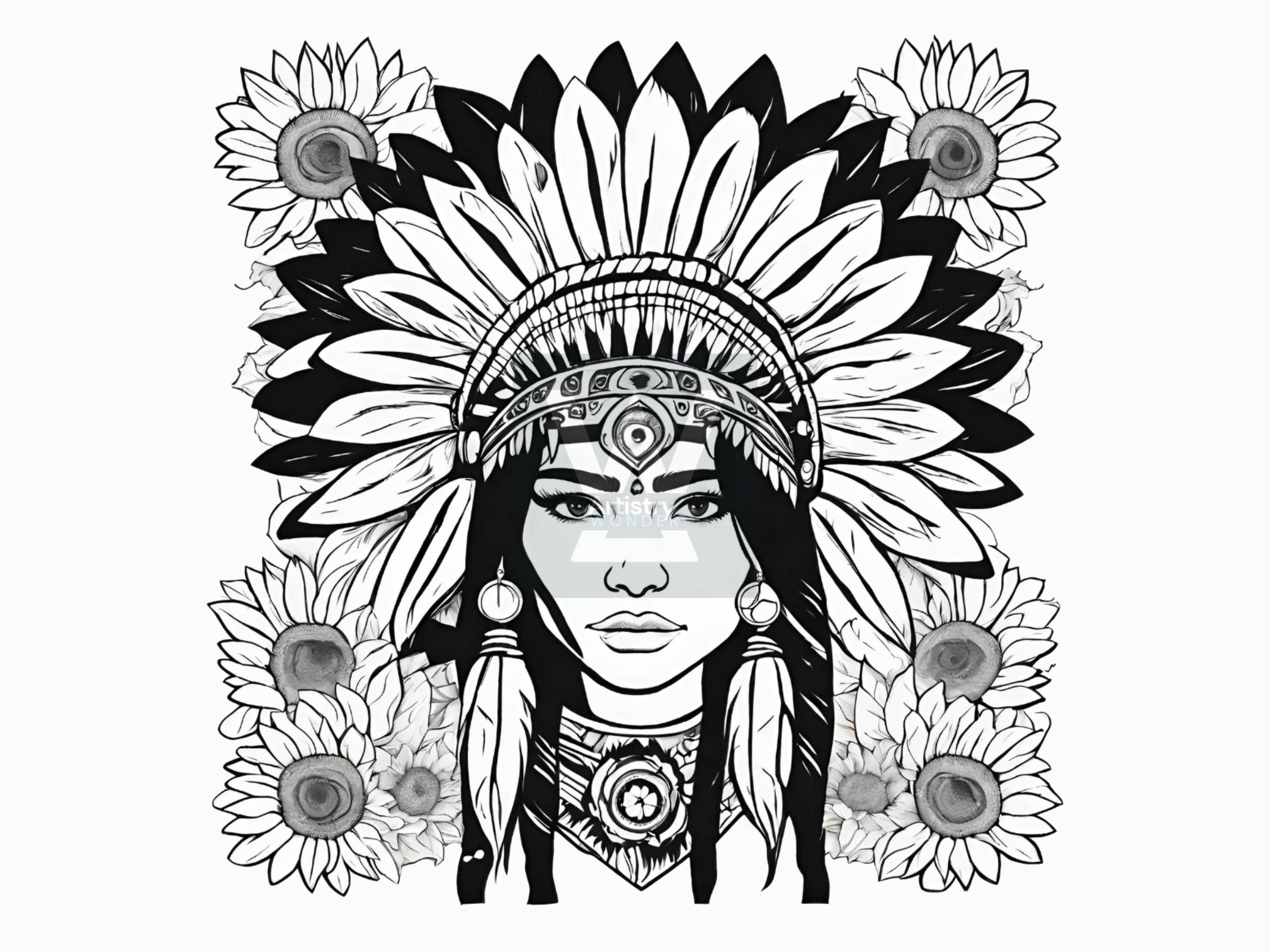 100 Procreate Native American Girl Stamps, Native Indian Stamps for ...