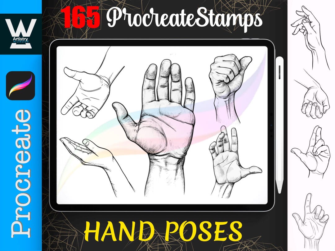 165 Procreate Hands Pose Stamps Guide. Hands Figure Stamps Procreate ...