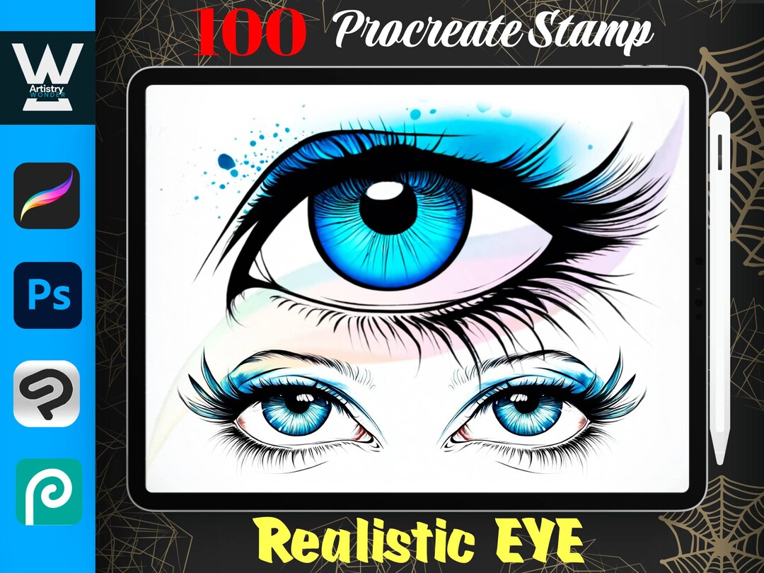 100 Procreate Eyes Stamps, Eyes Stamps for Procreate, Face Procreate ...