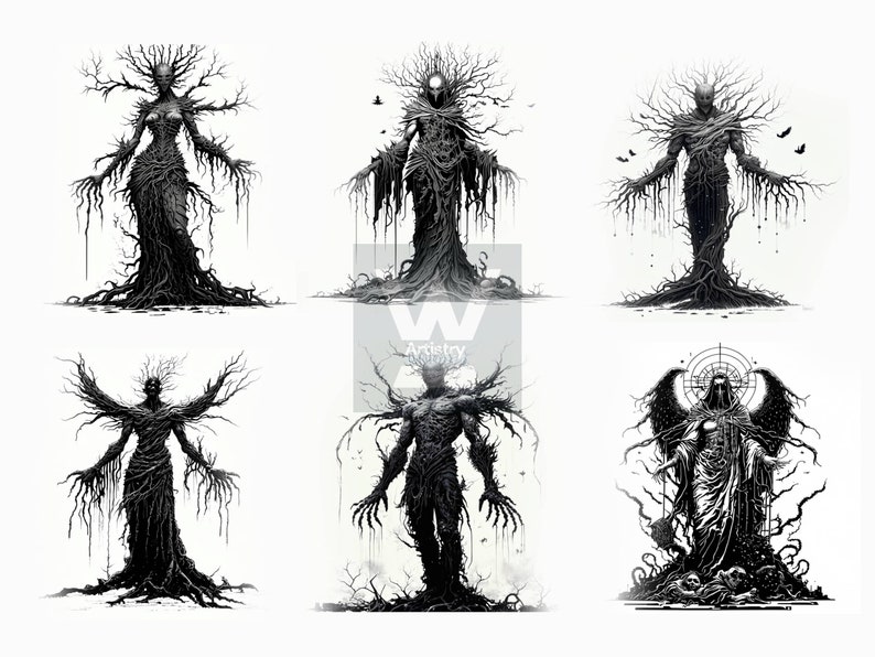 100 Dark Angel Procreate Stamp Brushes, Angel of the Death Stamps for ...