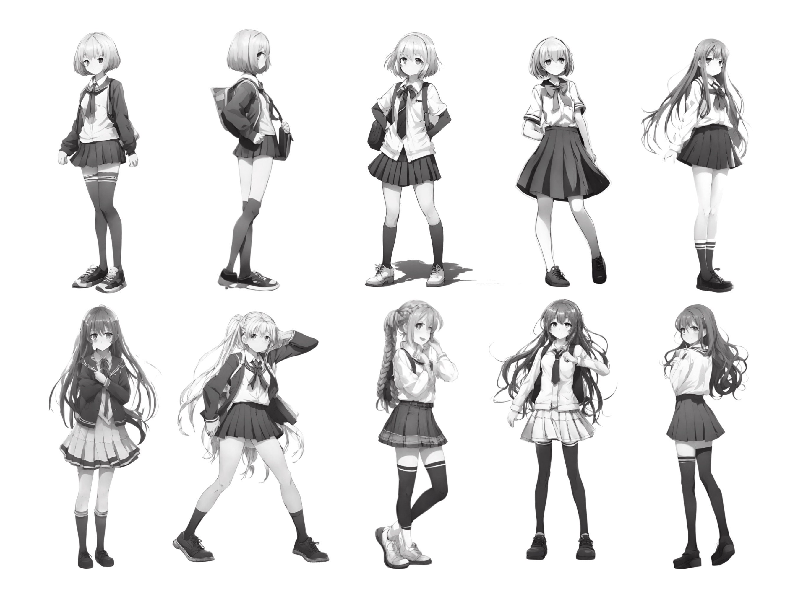 100 Procreate Anime Body Pose Stamps, Anime Body Pose Brushes for ...