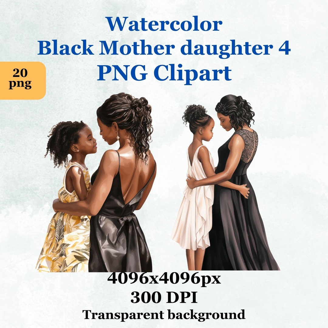 Black Girl Png Mom Daughter Clipart Mother and Daughter Mothers Day Png ...