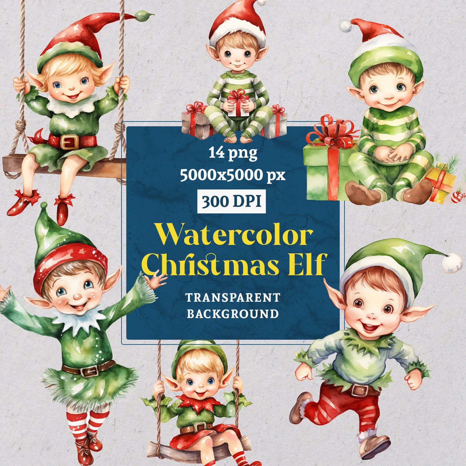 Christmas Elf Clipart Watercolor Elf Clipart Santa Elf Clipart - Etsy