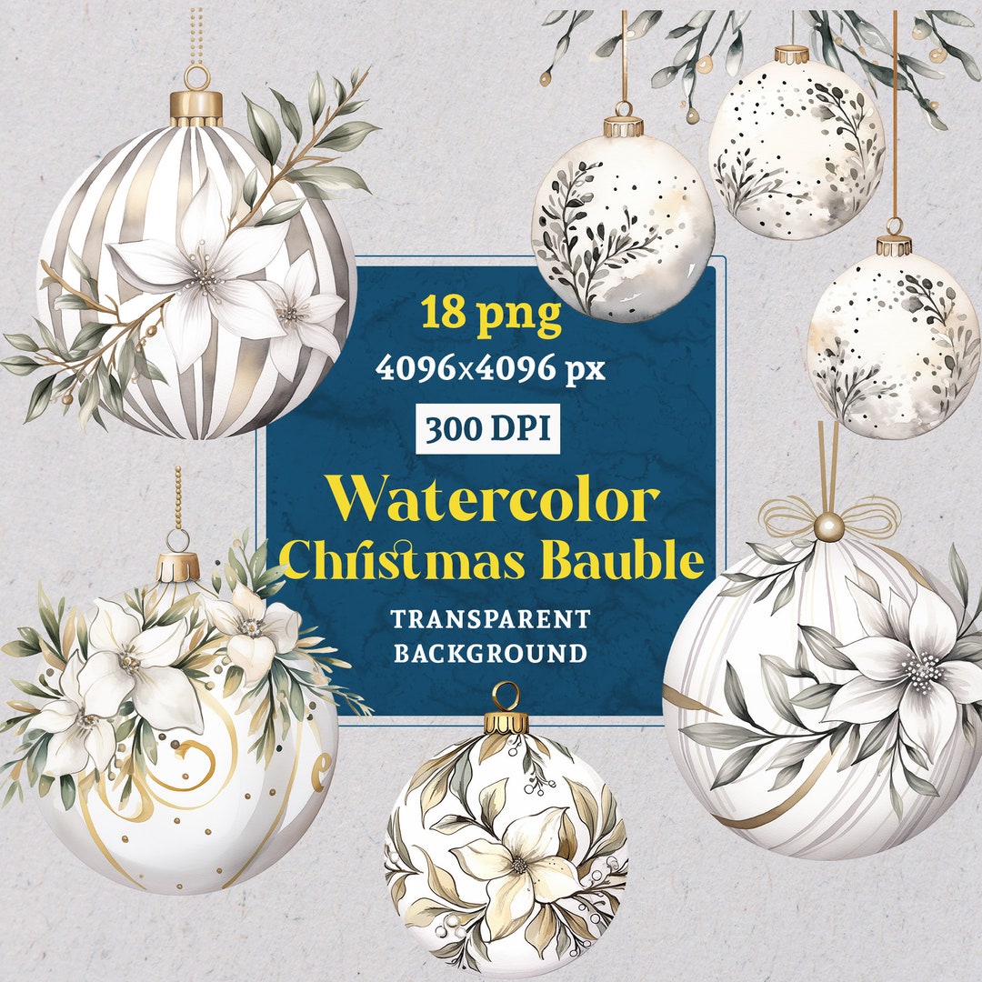 Сhristmas Ornament Png Christmas Png Designs Watercolor Christmas ...