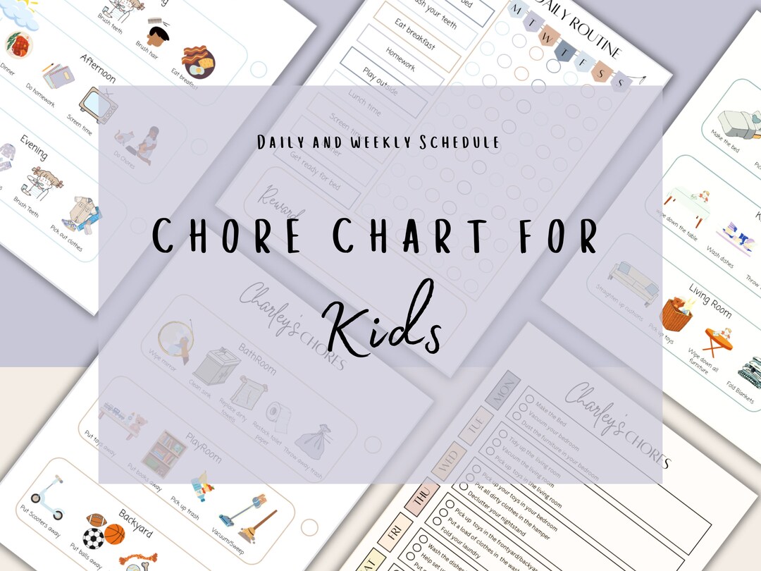 Visual Routine Chart, Chore Chart for Kids With Pictures, Daily ...