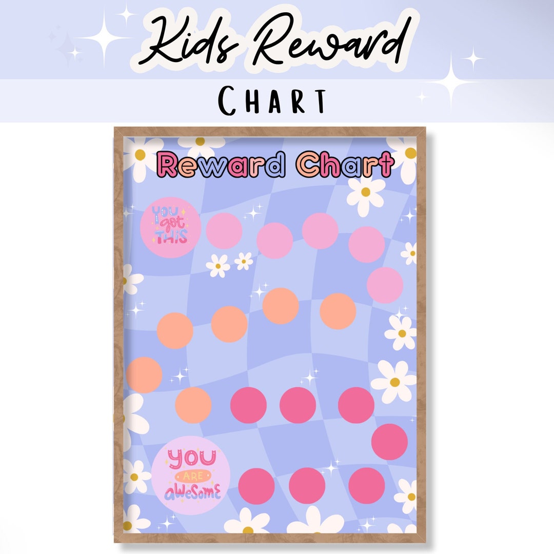 Retro Reward Chart for Kids, Visual Sticker Chart for Kids, Behavior ...