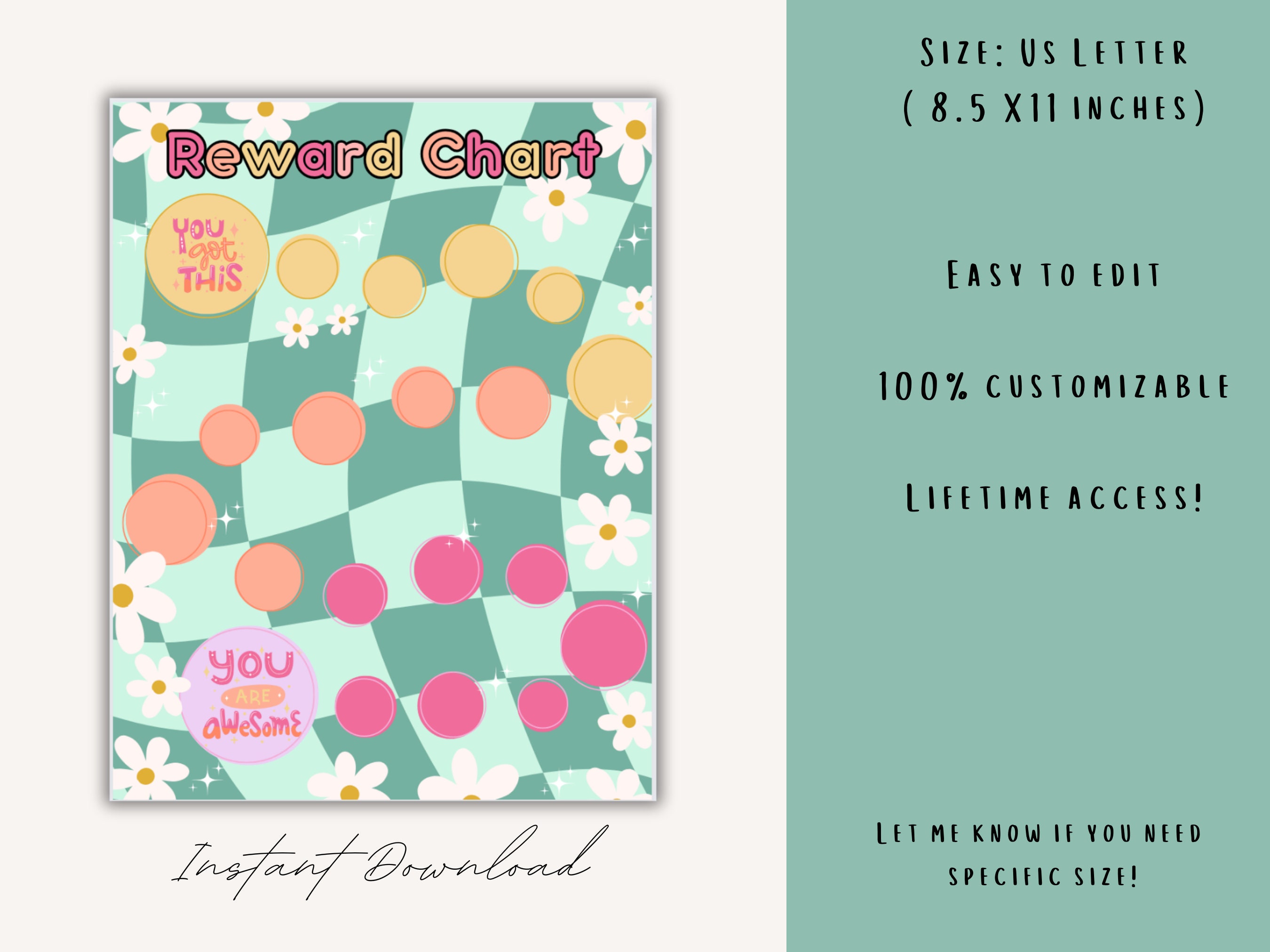 Retro Reward Chart for Kids, Visual Sticker Chart for Kids, Incentive ...