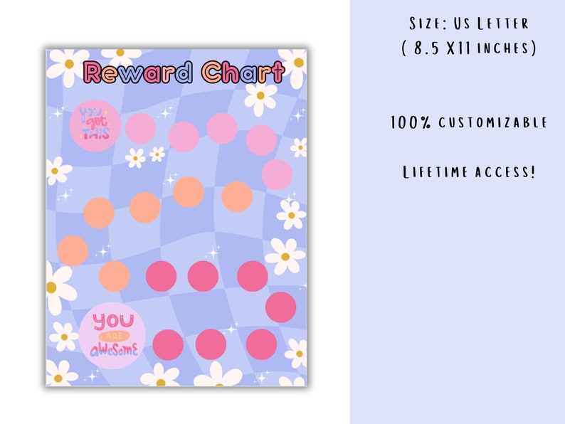 Retro Reward Chart for Kids, Visual Sticker Chart for Kids, Behavior ...
