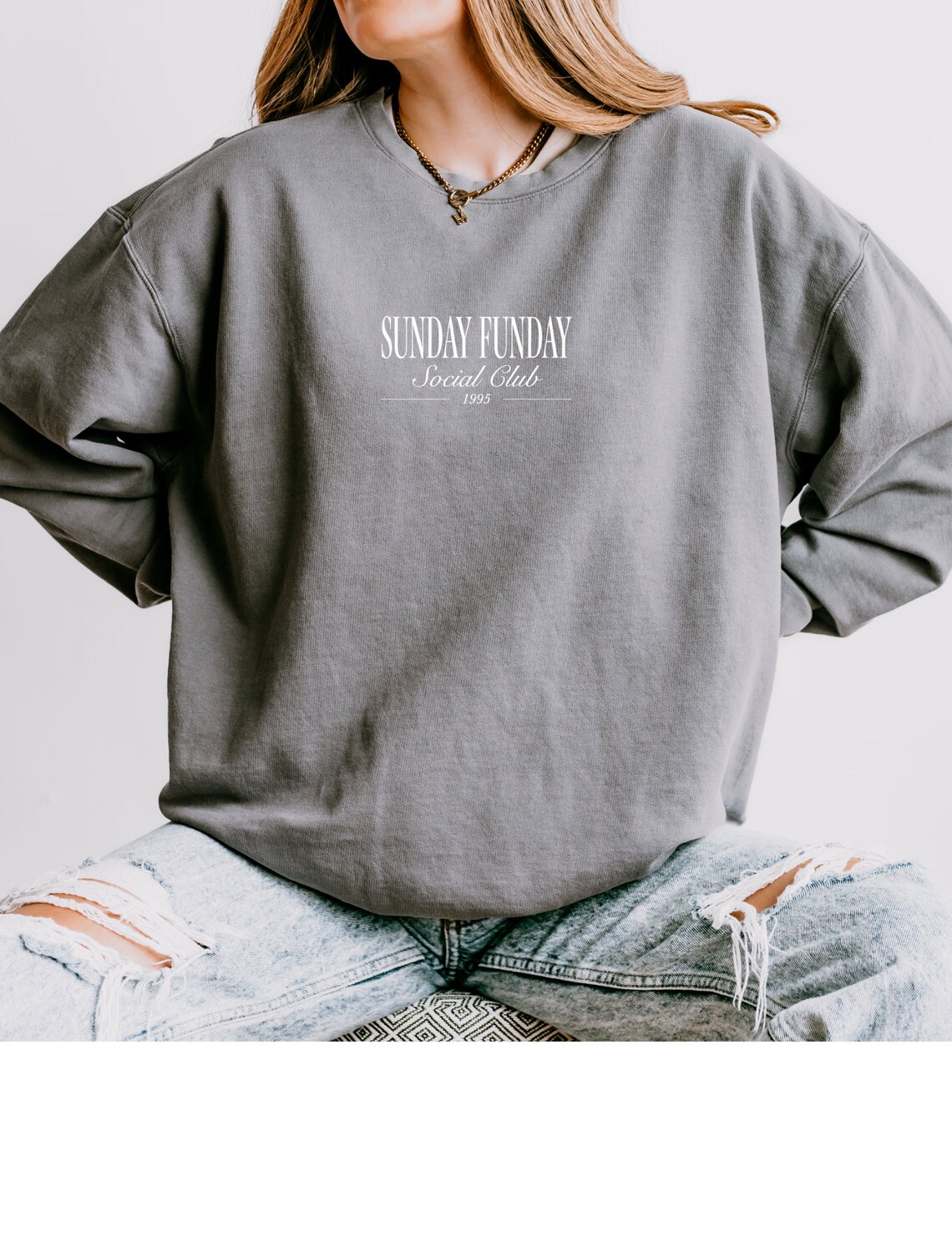 Sunday Funday Social Club Comfort Colors Sweatshirt - Etsy