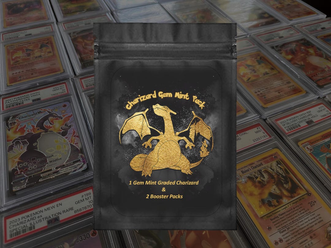 Gem Mint Charizard Graded Card Mystery Pack: Plus 2 Booster Packs - Etsy