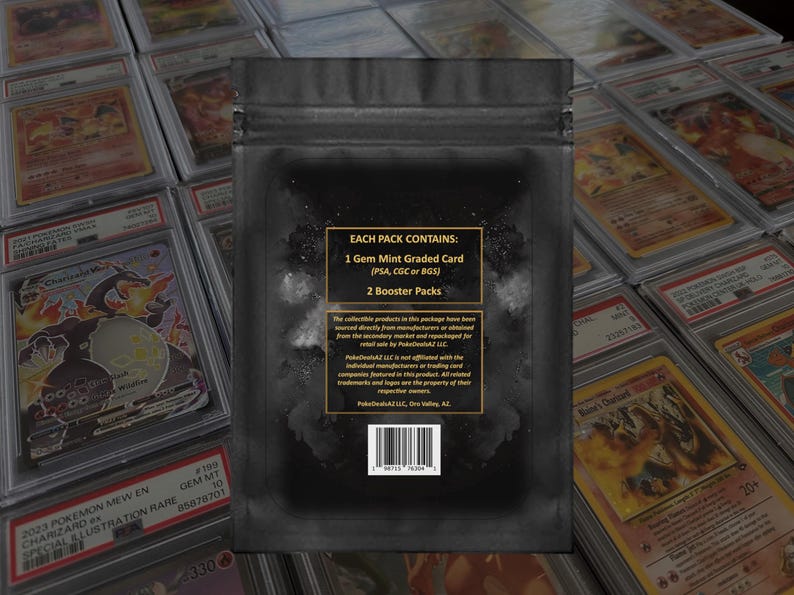 Gem Mint Charizard Graded Card Mystery Pack: Plus 2 Booster Packs - Etsy