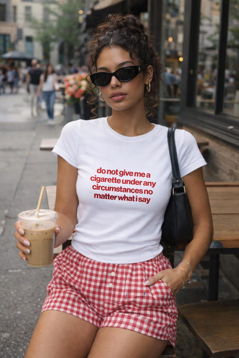 Do Not Give Me a Cigarette Baby Tee | Y2k Quote | Gen Z Meme | Funny ...