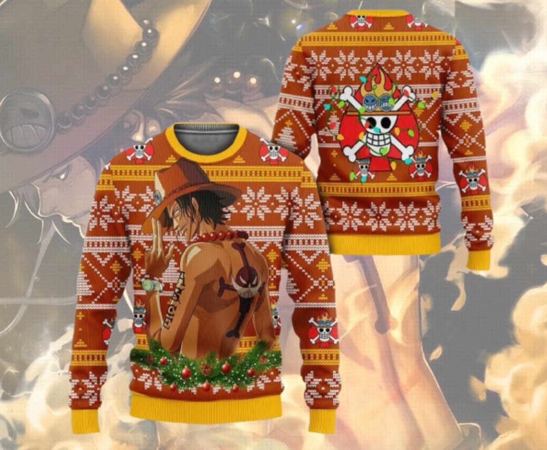 Portgas D. Ace One Piece Christmas Ugly Christmas Sweatshirt - Etsy