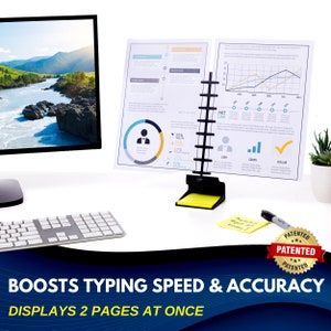 Note Tower Desktop Pro Document Holder - Dual Page Paper Holder for ...