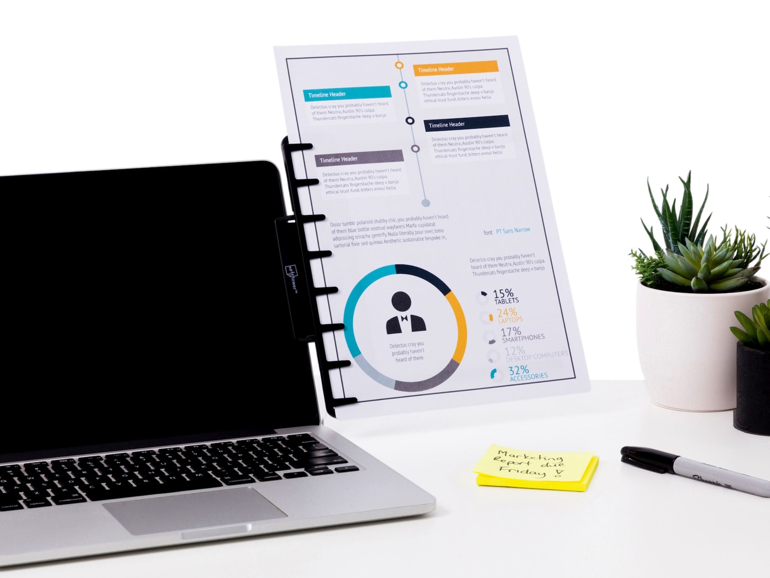 Note Tower Monitor Document Holder for Fast Typing - Reduces Eye & Neck ...