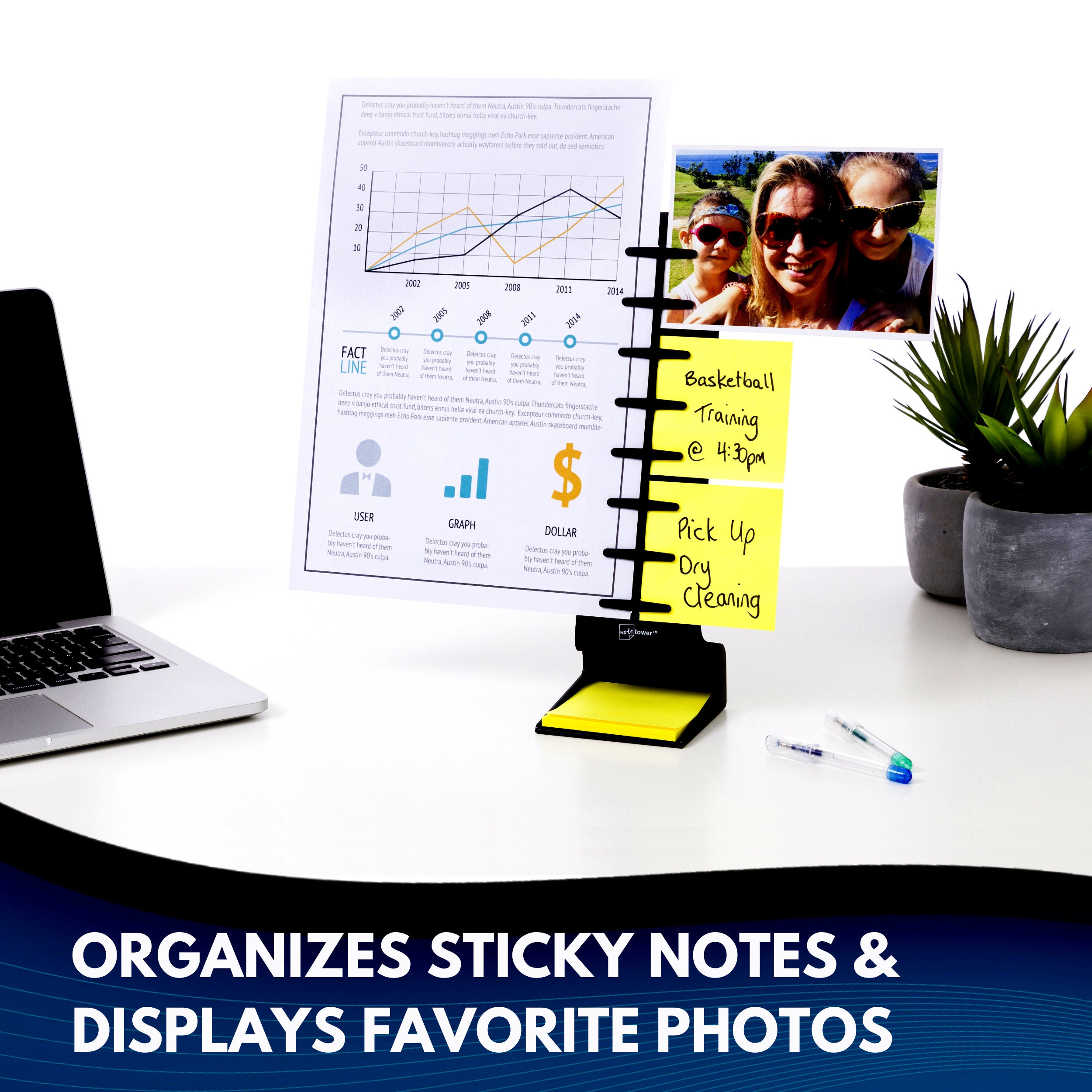 Note Tower Desktop Pro Document Holder - Dual Page Paper Holder for ...