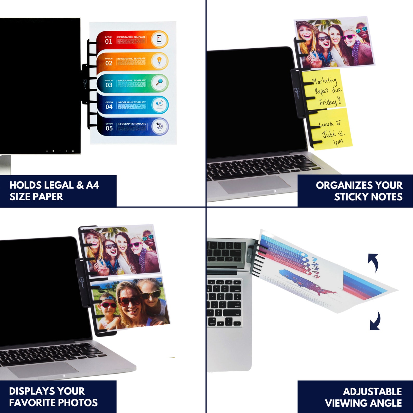 Note Tower Monitor Document Holder for Fast Typing - Reduces Eye & Neck ...