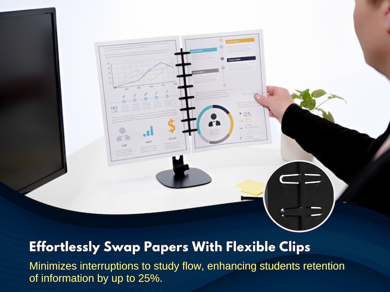 Note Tower Desktop Titan Dual Page Document Holder Paper Stand for ...