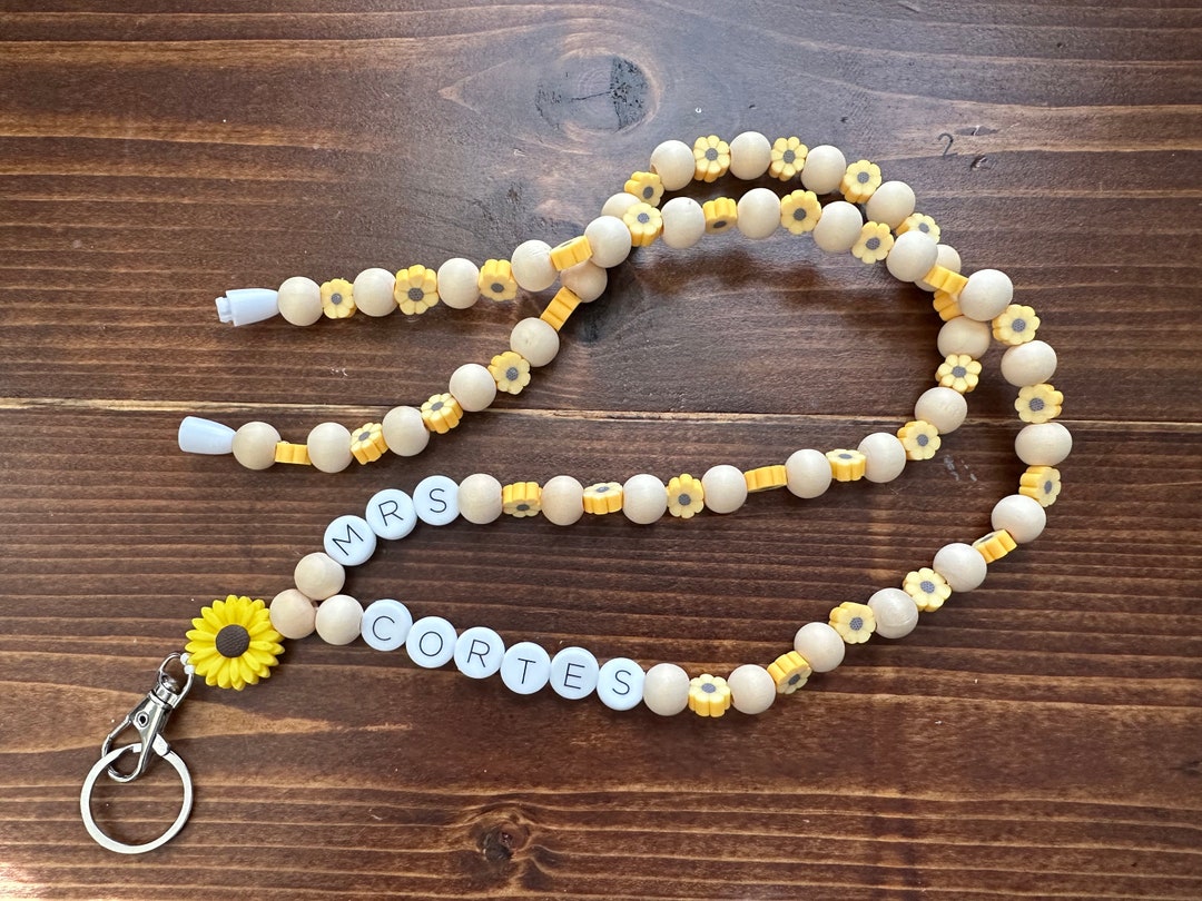 Personalized Sunflower Lanyard - Etsy