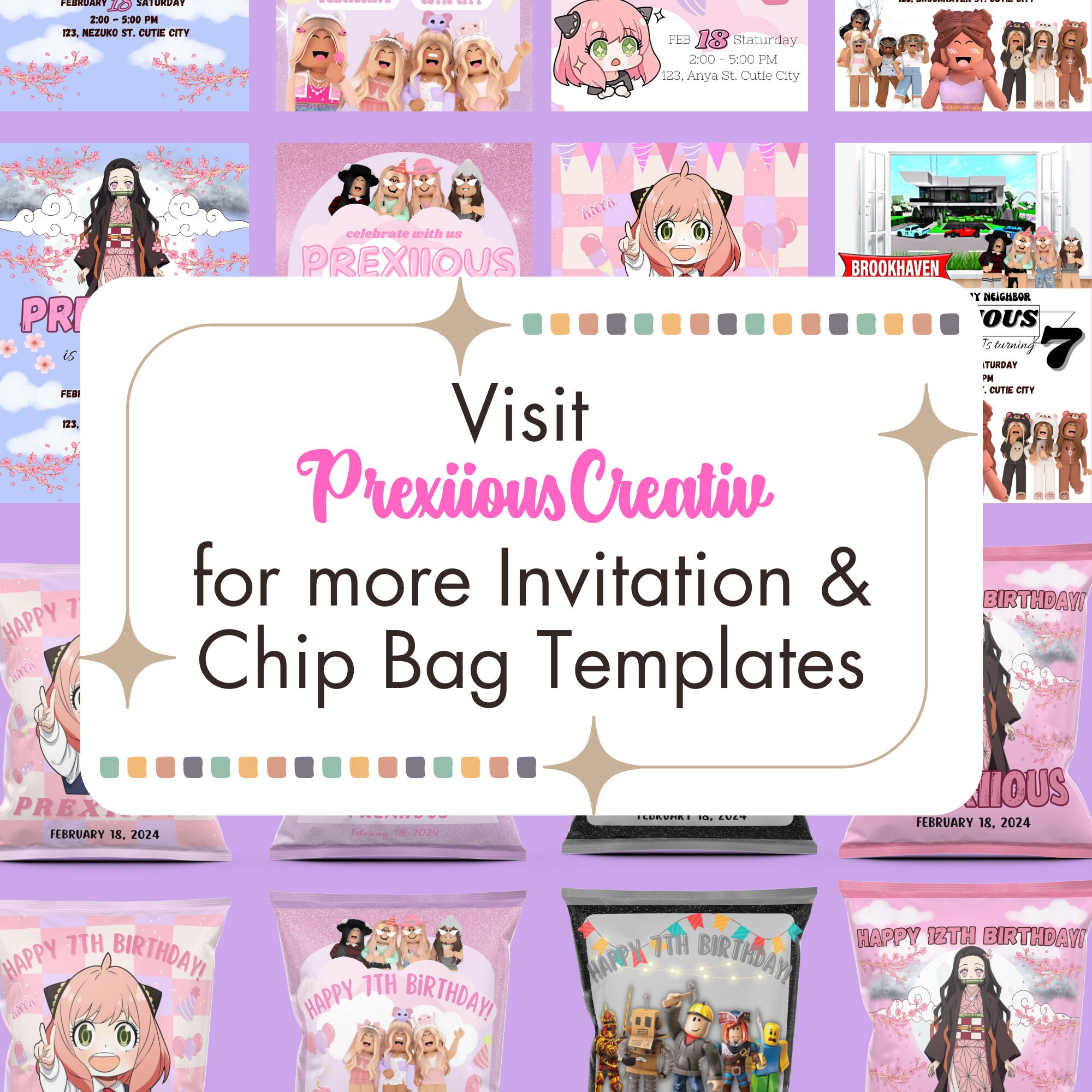 EDITABLE Anime Nezuko Demon Slayer Chip Bag, Demon Slayer Chip Bag ...