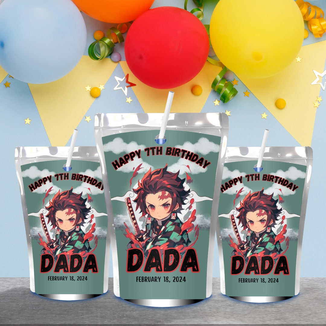 EDITABLE Demon Slayer Tanjiro Capri Sun Label, Tanjiro Juice Cover ...