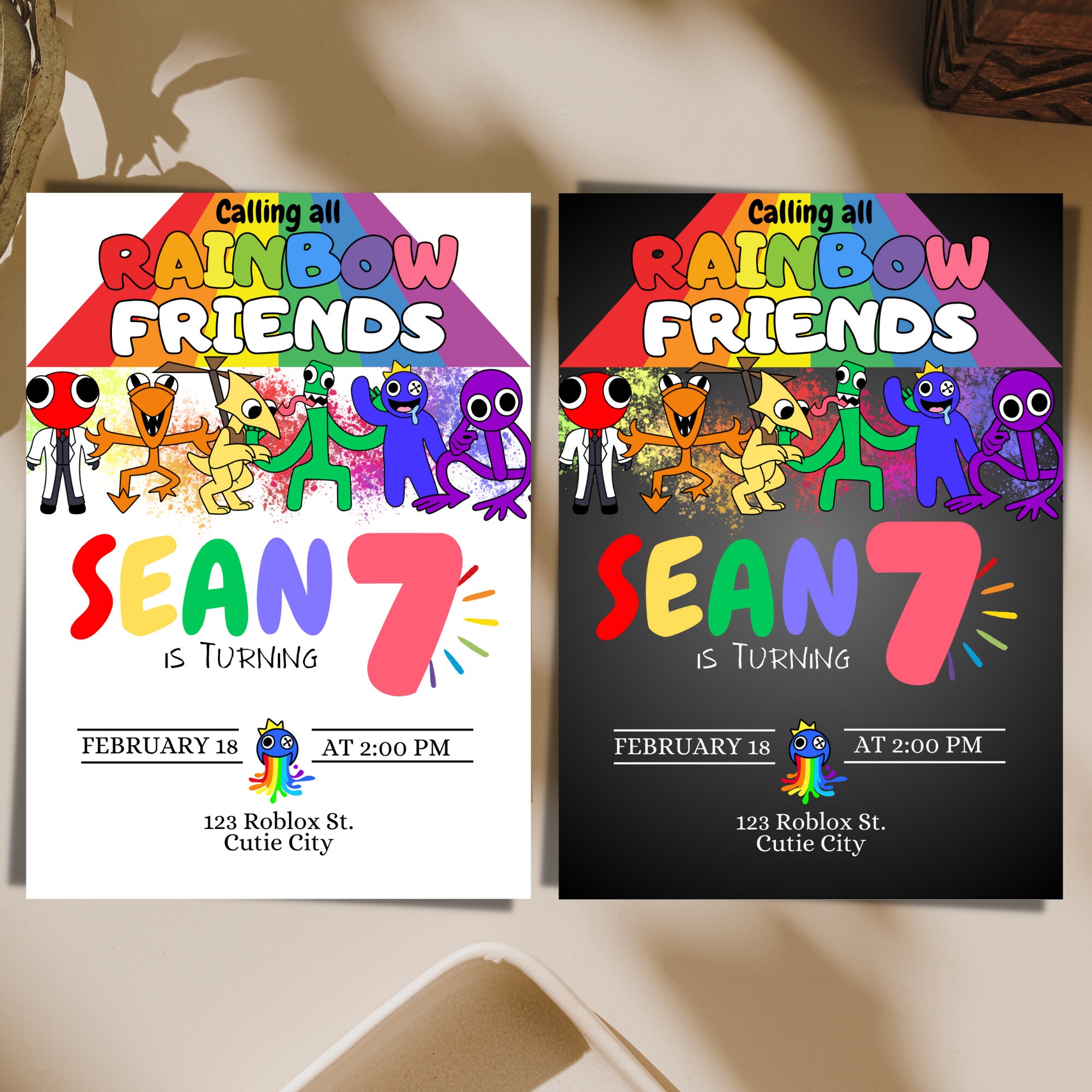 Rainbow Friends Invitation Templates, Rainbow Friends Roblox Invitation ...