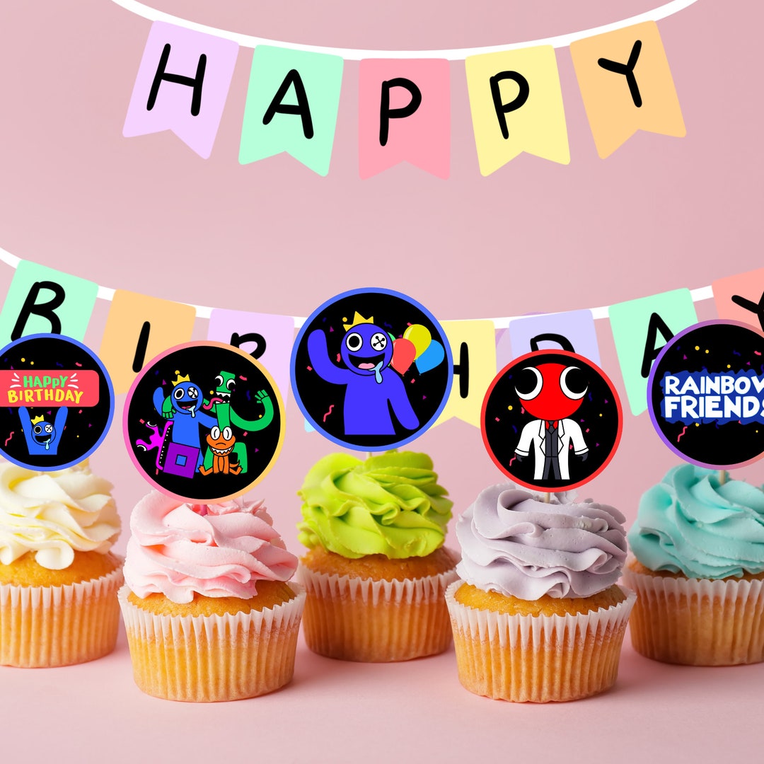 Rainbow Friends Topper Rainbow Friends Cup Cake Topper - Etsy