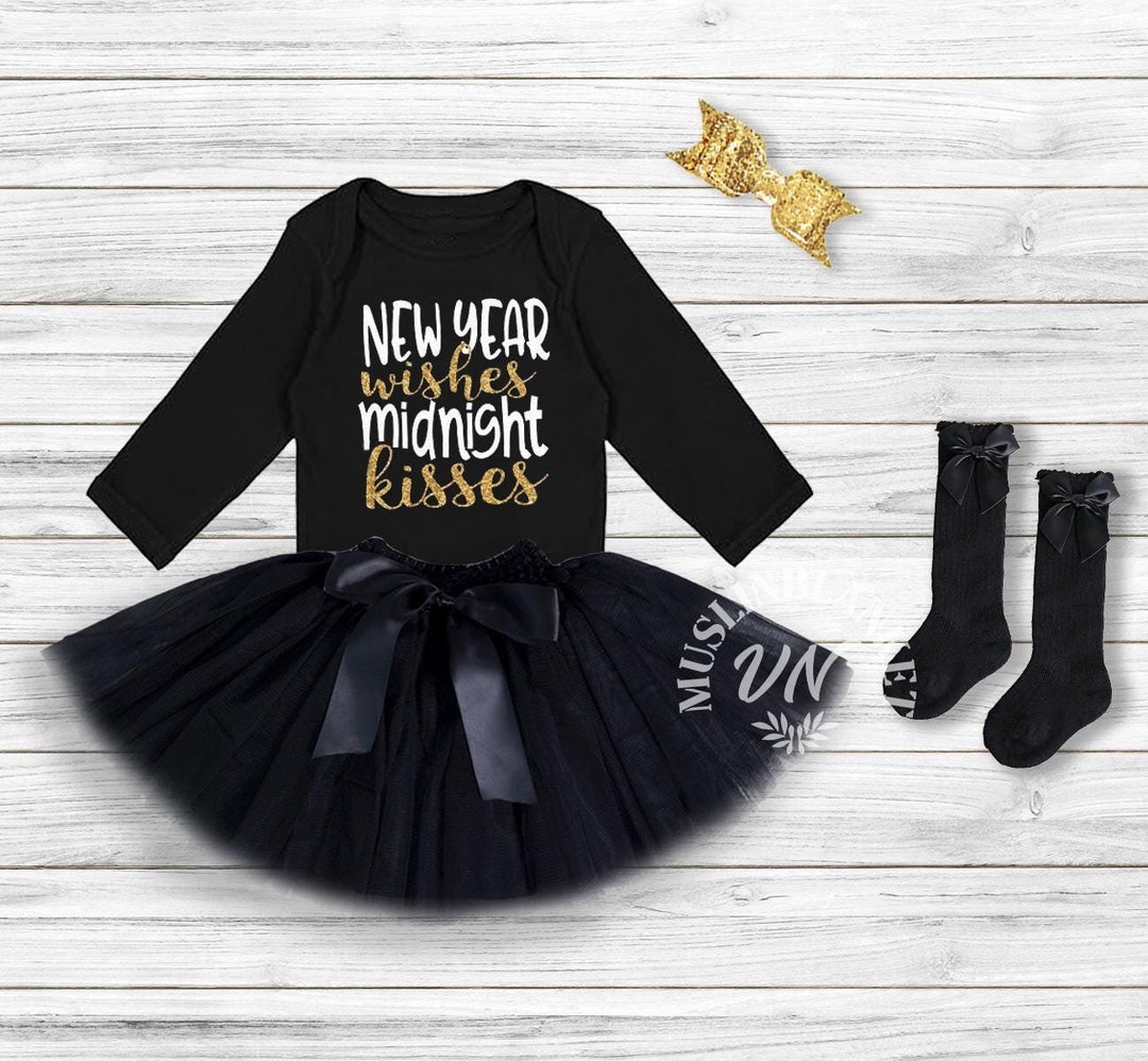 New Year Wishes Midnight Kisses 2025 New Year Girls Outfit, 1st New ...