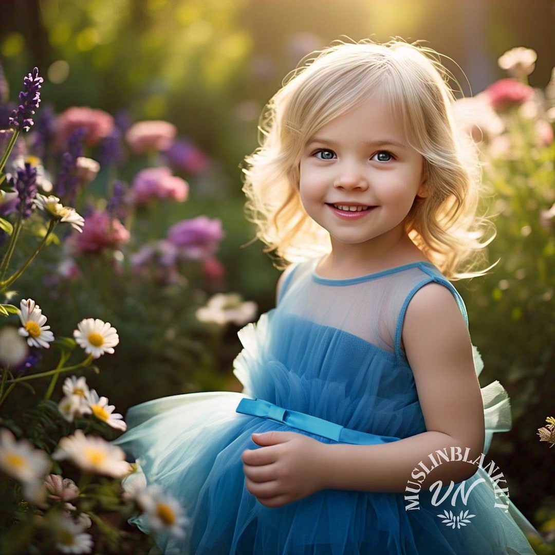Fluffy Sapphire Dress, Candy Dress for Girls, Fluffy Baby Dress, Girl's ...
