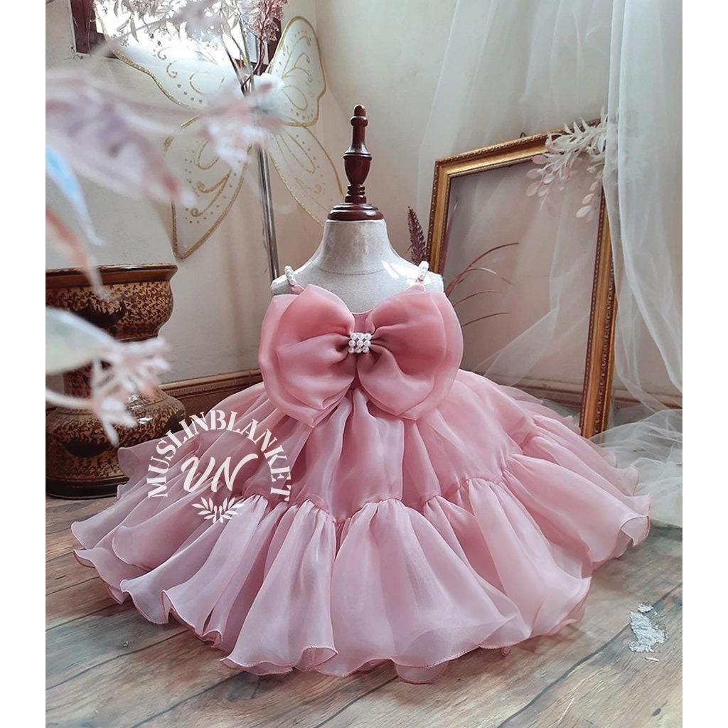 Pastel Pink Sparkle Baby Dress | 1st Birthday Outfit | Baby Girls Gifts ...