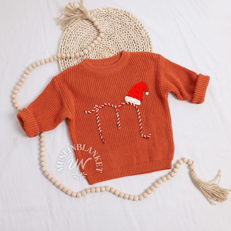 Hand Embroidered Christmas Santa Hat Sweater for Kids, Toddler ...