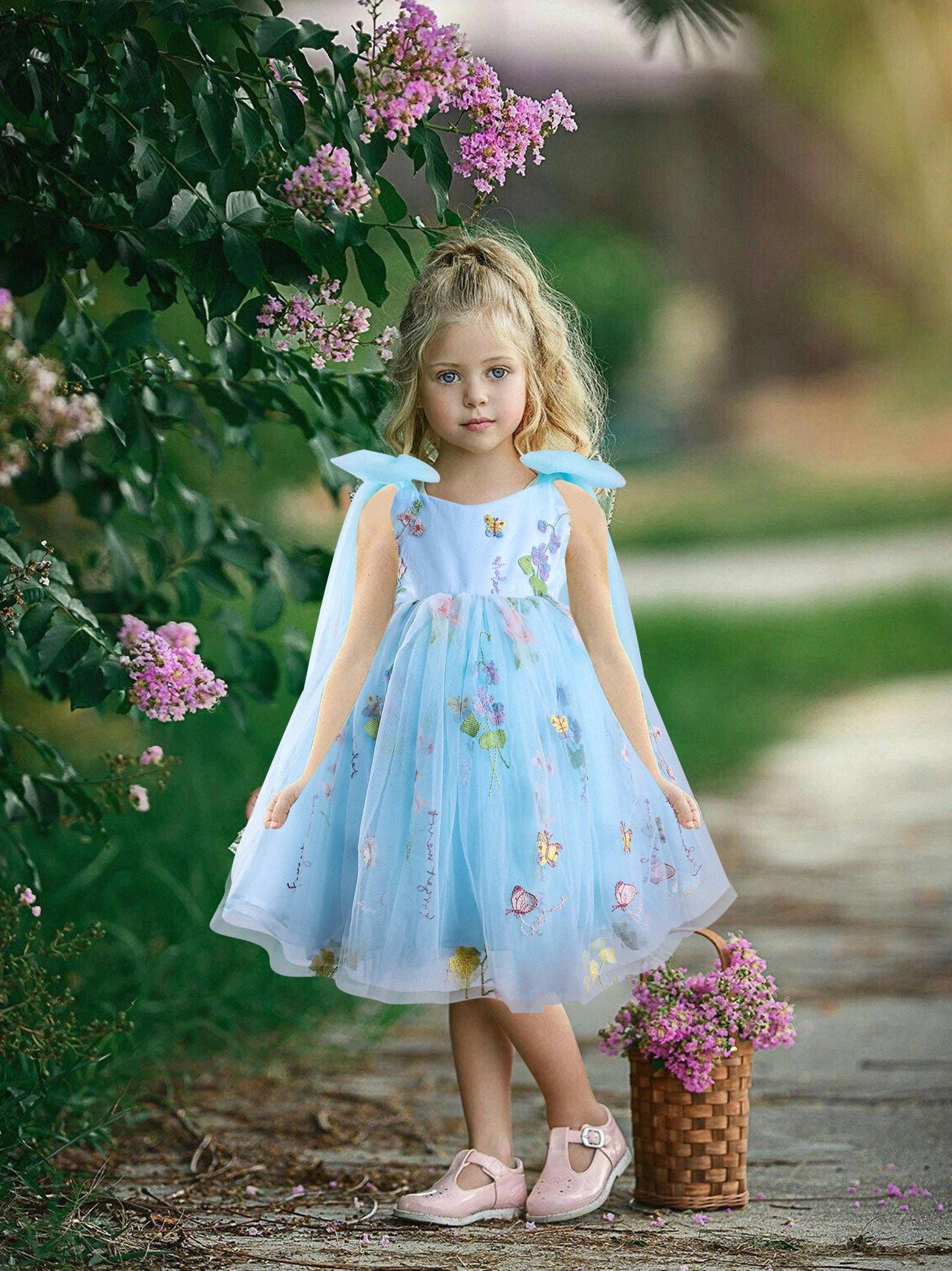 Pastel Blue 4 Layers Flower Girl Dress Tutu Flower Party Dress ...