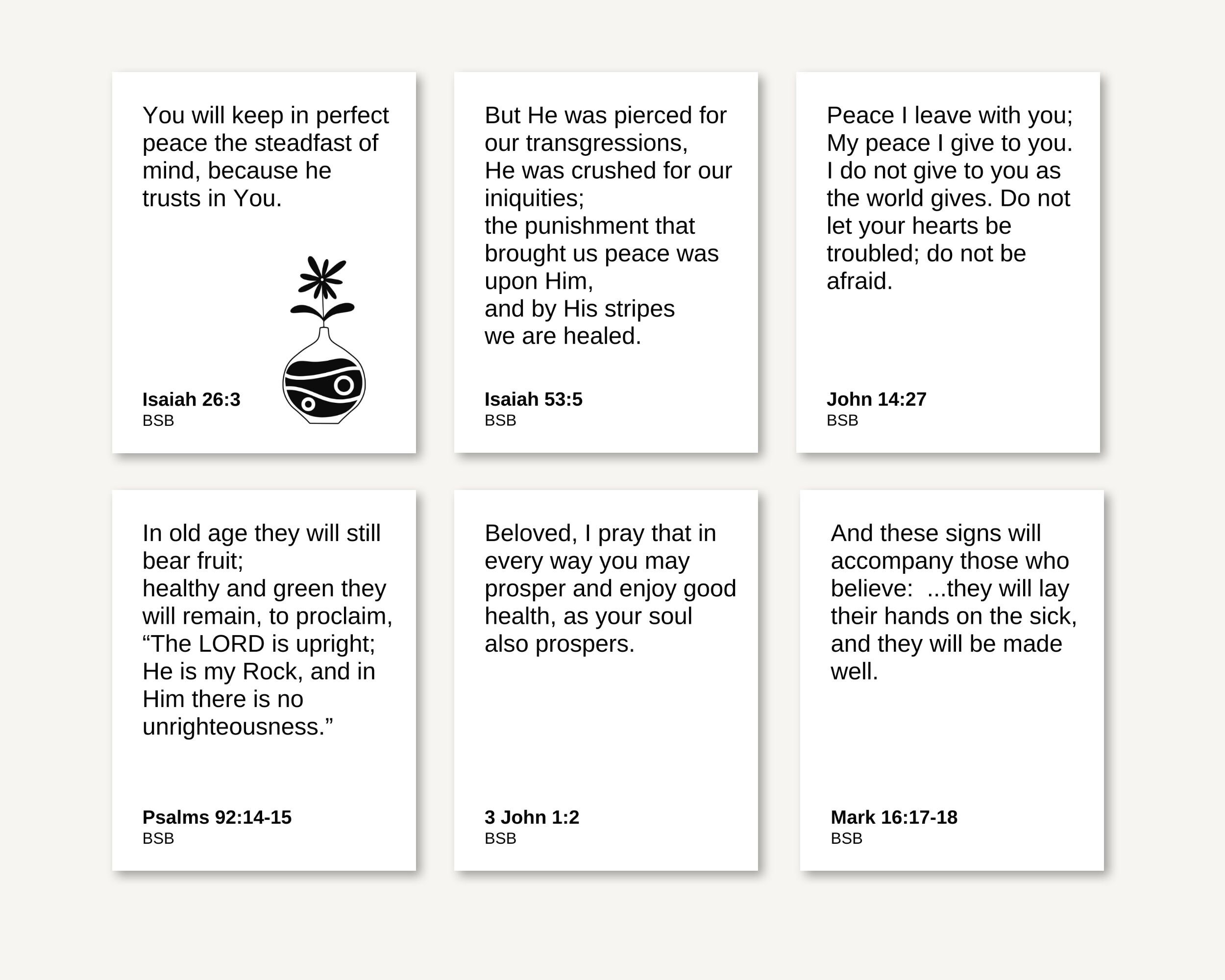 42 Health and Healing Bible Verse Printable Cards, Mini Scripture Cards ...