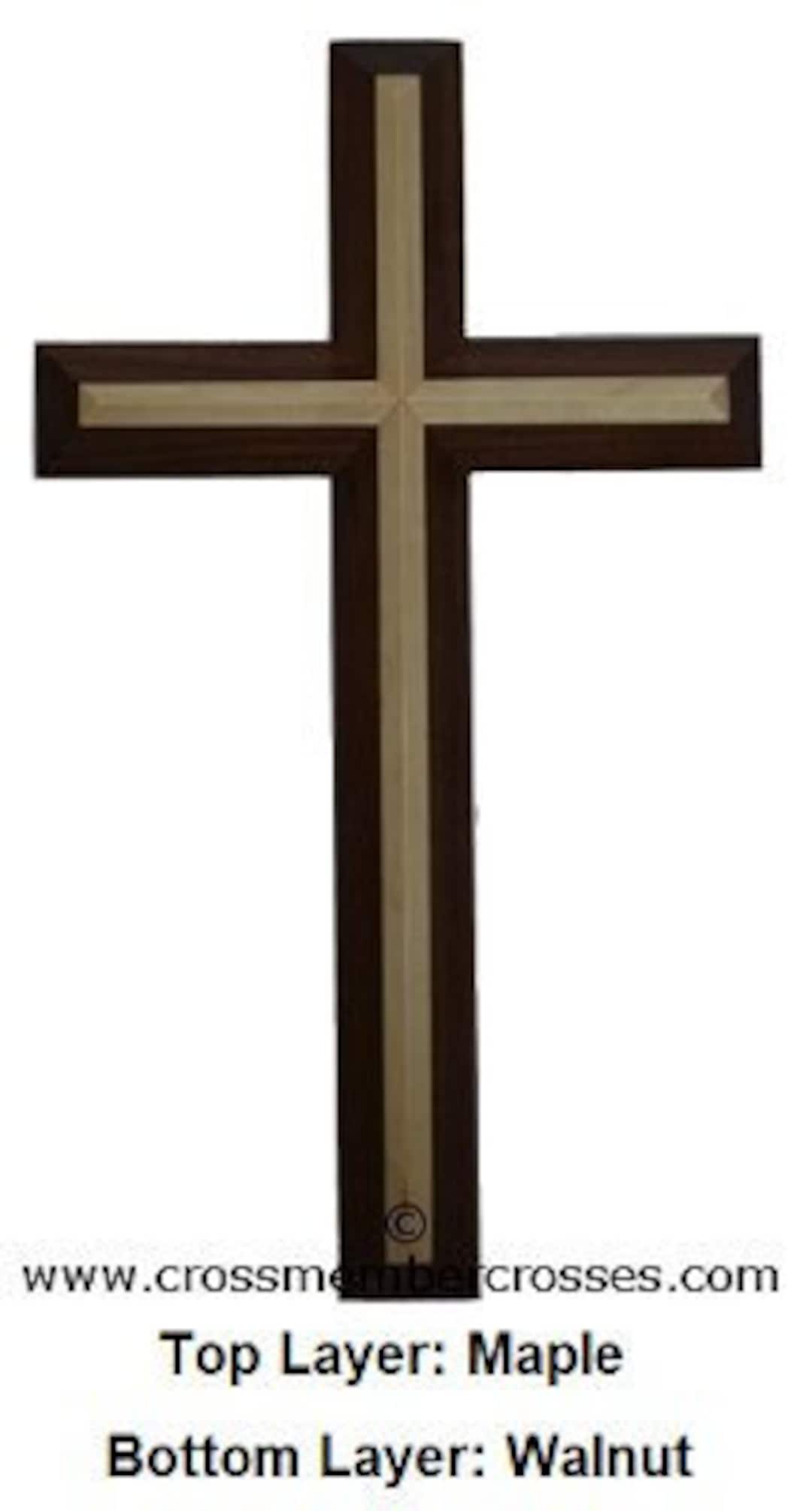 Two Layer Beveled Wooden Crosses Maple on Walnut - Etsy