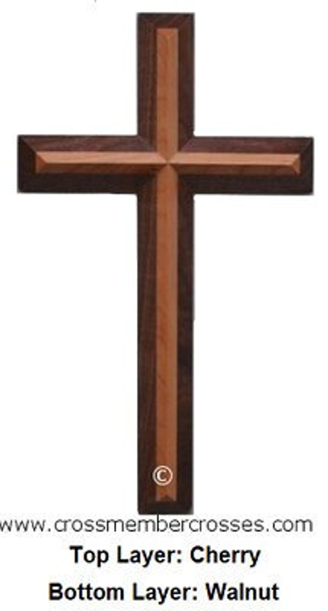 Two Layer Beveled Wooden Crosses cherry on Walnut - Etsy