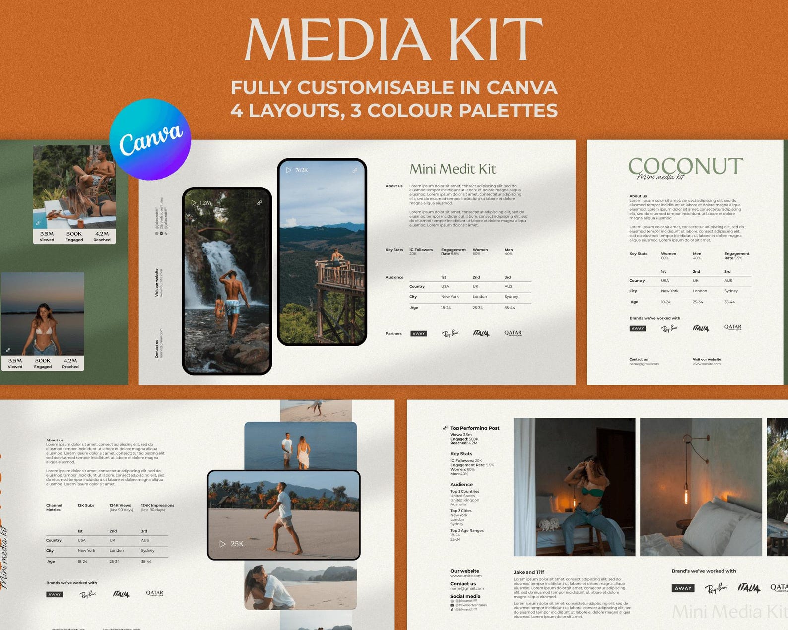 1 Page Media Kit Canva Template | Instagram Media Kit | Influencer ...