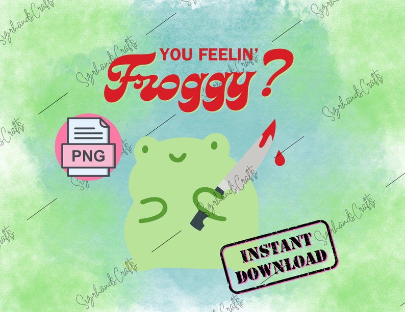 Feeling Froggy, 20oz Skinny Tumbler Wrap, Sublimation Design, Straight ...