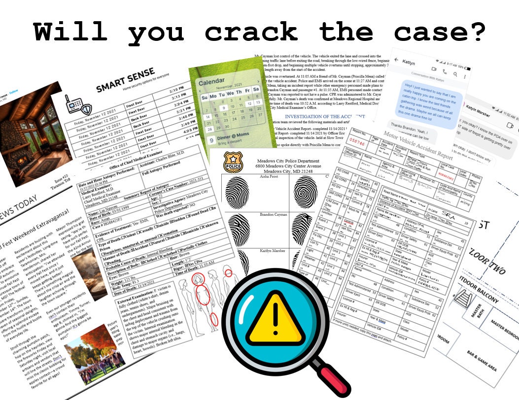 Printable Murder Case Brandon Cayman and Lin Nguyen: Detective Game ...