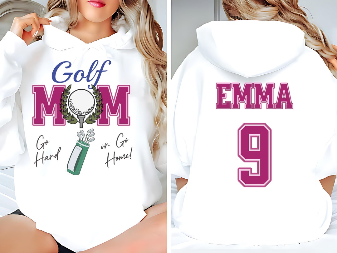 Personalized Golf Mom T-shirt, Sporty Mother Hoodie, Custom Back Print ...