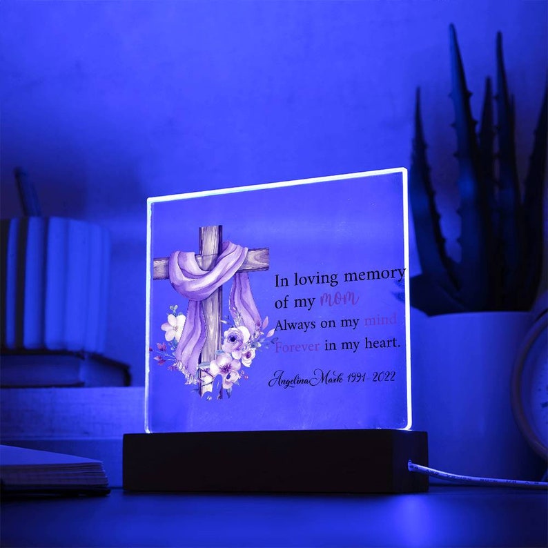 In Loving Memory of My Mom Acrylic Plaque, Personalized Mom Sympathy ...