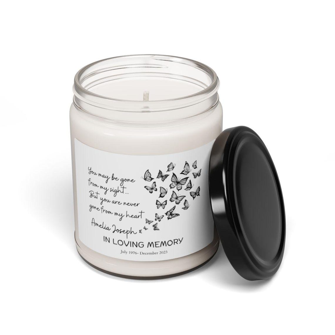 You May Be Gone Personalized Memorial 9oz Candle, in Loving Memory ...