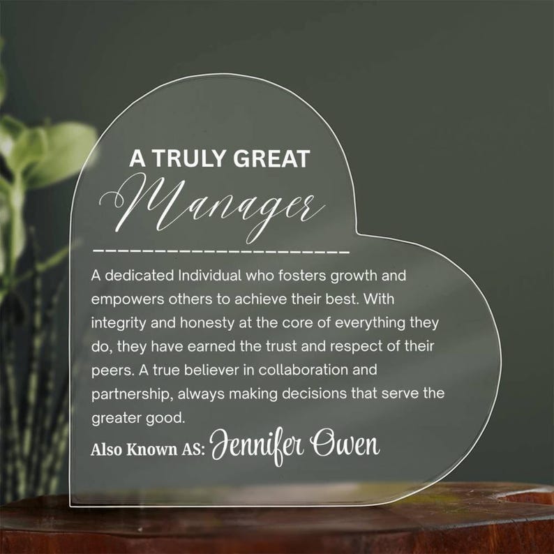A Truly Great Manager Personalized Acrylic Plaque, Manager Appreciation ...