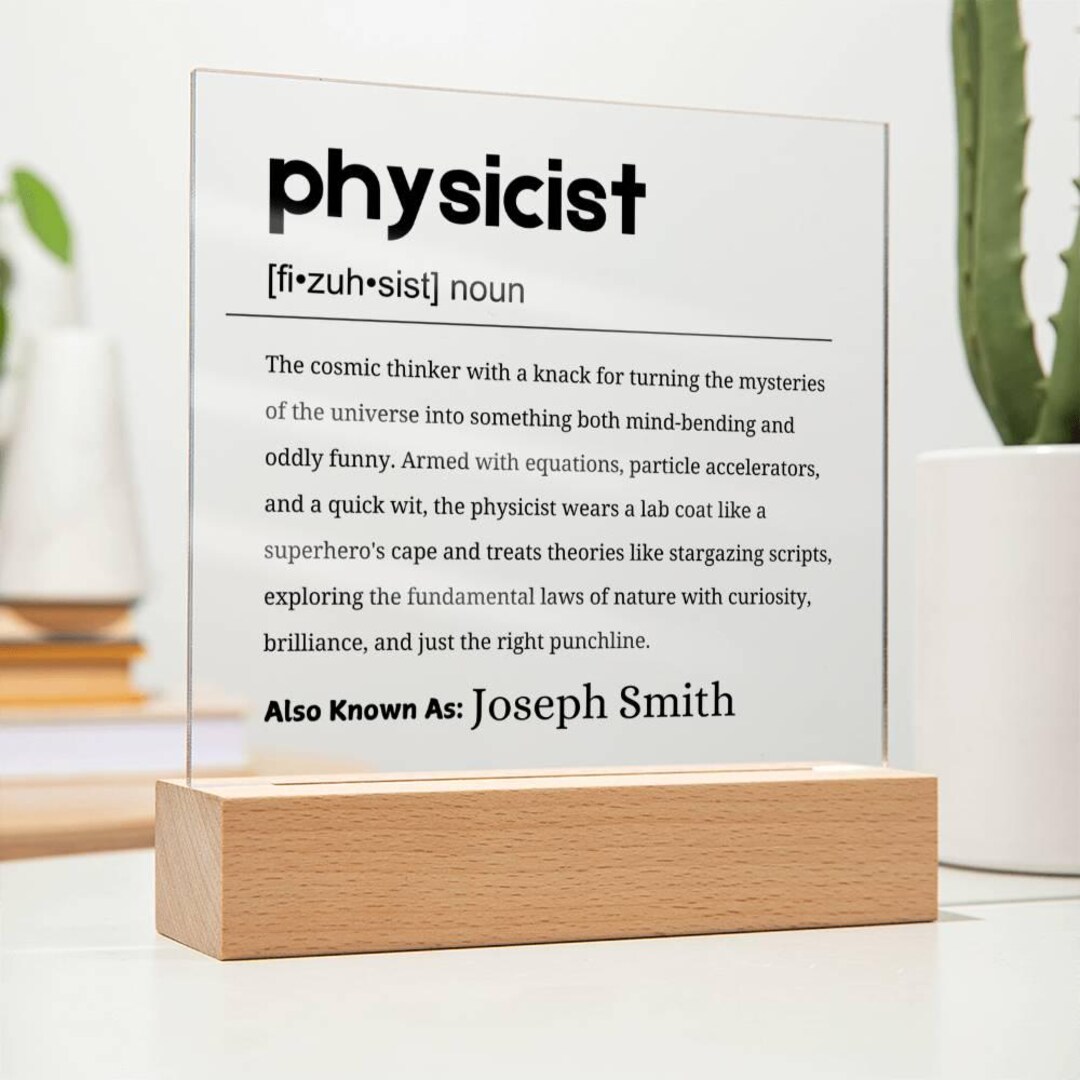 Physicist Gift Personalized Definition Acrylic Plaque, Gift for ...