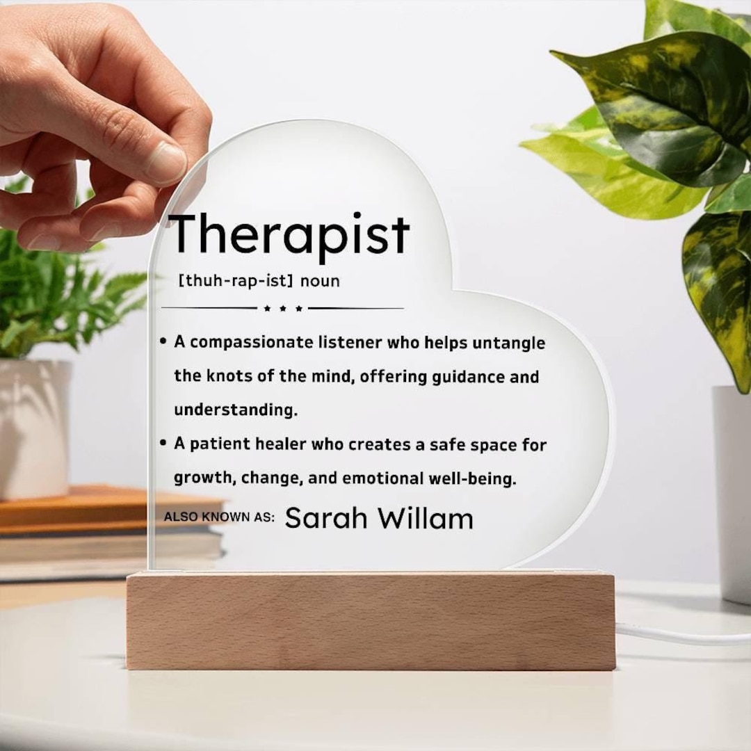 Personalized Therapist Definition Heart Plaque, Gift for Therapist ...