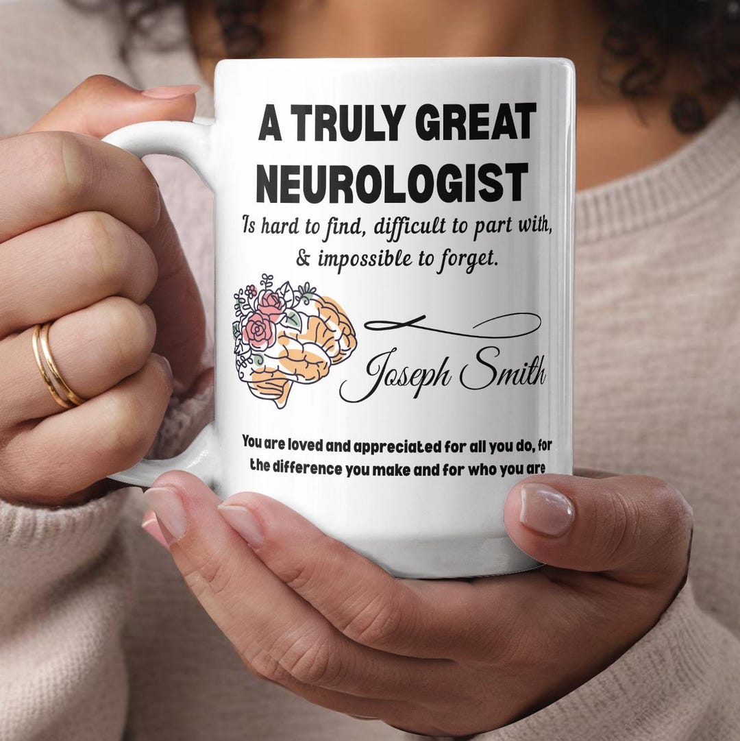 Neurologist Gift Personalized Color Accent Mug, Brain Doctor Gift ...