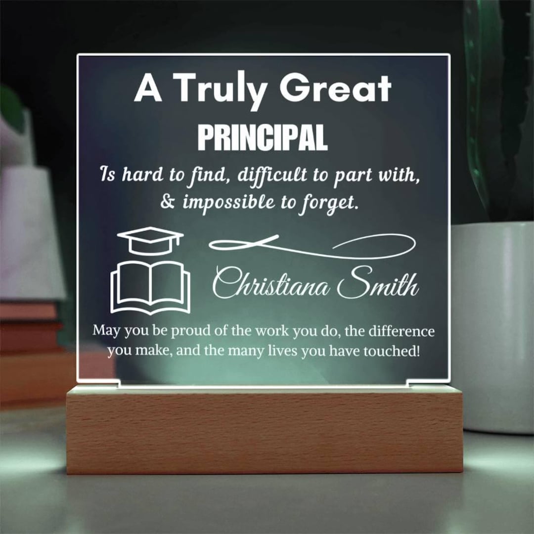 Personalized Principal Gift Acrylic Sign – School Principal ...