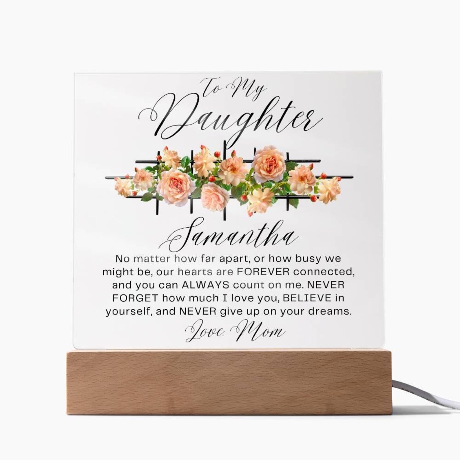 Personalized to My Daughter Custom Name LED Acrylic Plaque, Custom ...