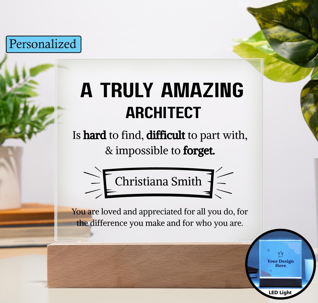 Architect Appreciation Personalized Acrylic Plaque, Gift for Architect ...